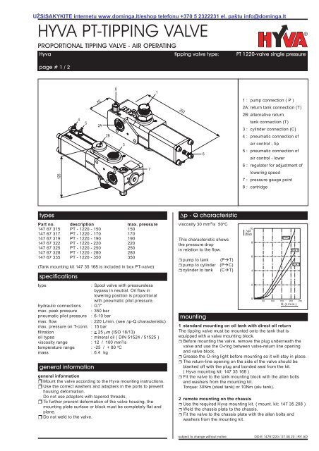 HYVA PT-TIPPING VALVE - dominga.lt