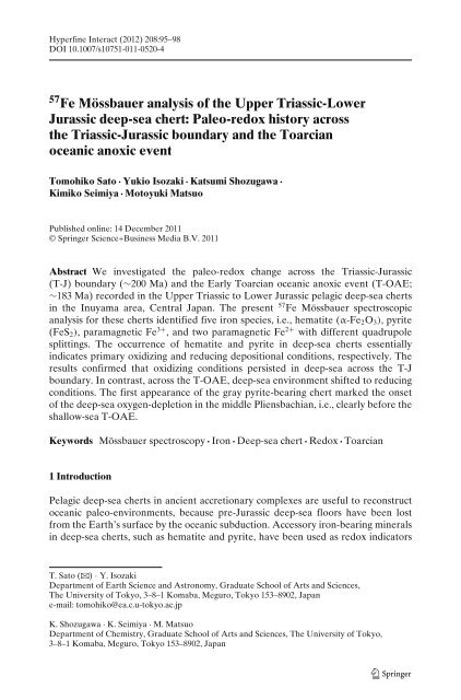 Paleo-redox history of deep ocean across the Triassic-Jurassic ...