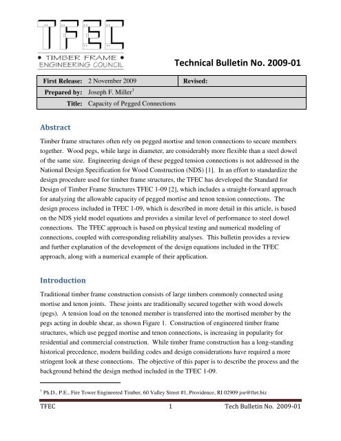 Technical Bulletin No. 2009-01 - Fire Tower - Engineered Timber