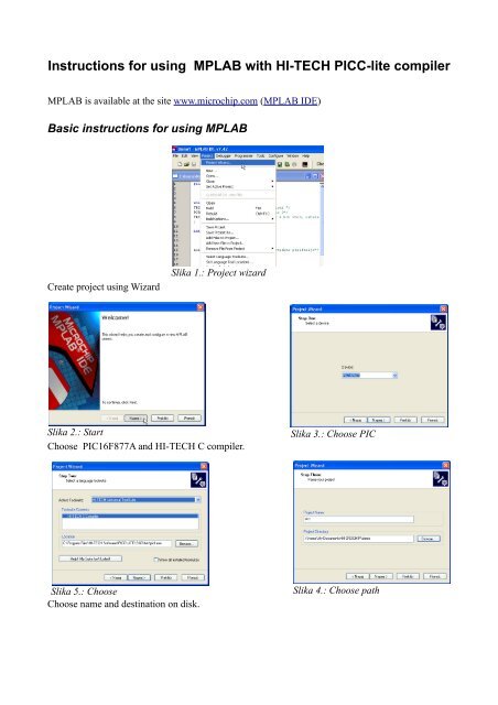 Instructions for using MPLAB with HI-TECH PICC-lite compiler