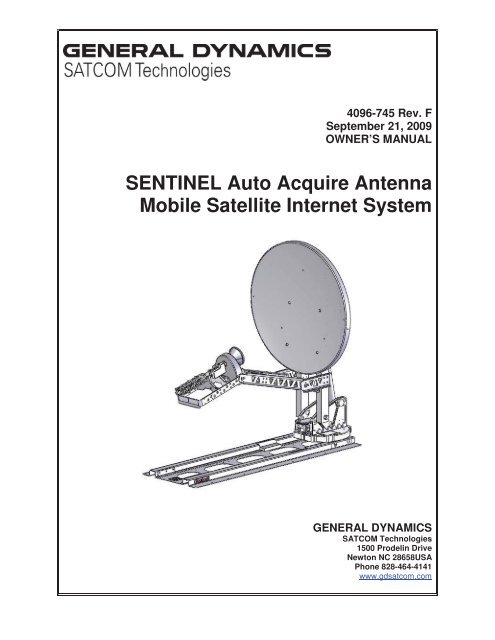 SENTINEL Auto Acquire Antenna Mobile Satellite Internet System