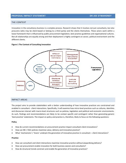 PROPOSAL IMPACT STATEMENT DR JOE O ... - Consulting Ideas