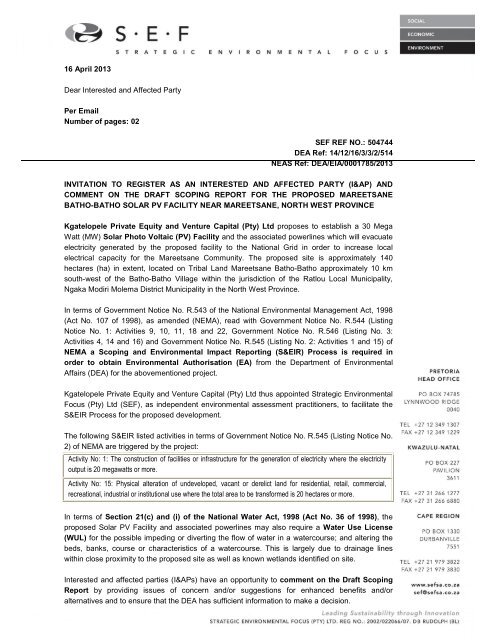 504744 Notification Letter to I&APs 2013.04.09 - Department of ...