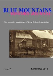 Blue Mountains History Journal Issue 1