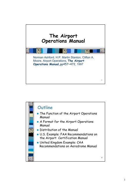 A Format for the Airport Operations Manual