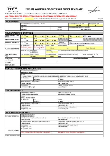 2013 ITF WOMEN'S CIRCUIT FACT SHEET TEMPLATE - Tenorg.com
