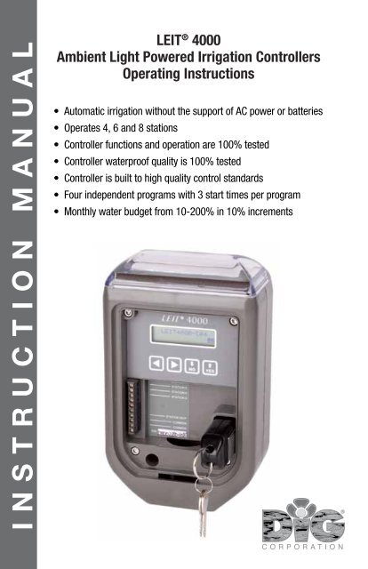 DIG LEIT 4000 Ambient Light Powered Controller ... - Irrigation Direct