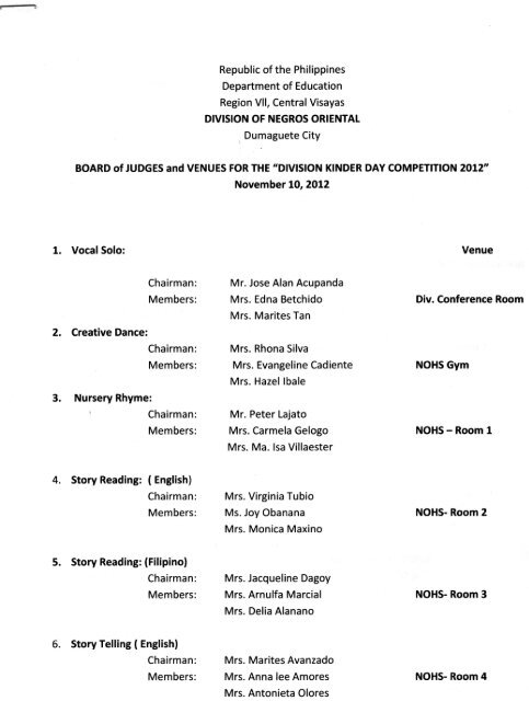 Republic of the Philippines Department of Education Region VII ...