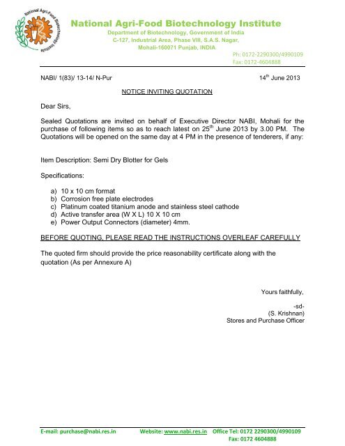 Tender-Semi Dry Blotter for Gels - Nabi.res.in