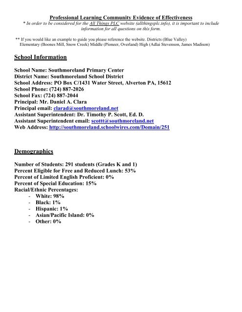 Professional Learning Community Success Stories - Things PLC