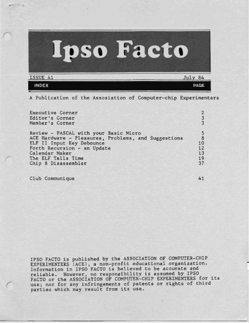Ipso Facto - COSMAC ELF