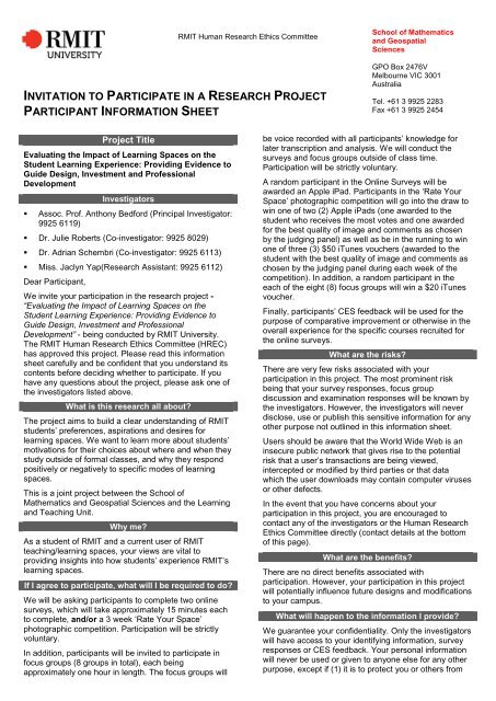 Participant Information Sheet - RMIT University