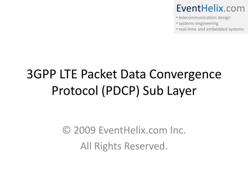 LTE Packet Data Convergence Protocol (PDCP) - EventHelix.com