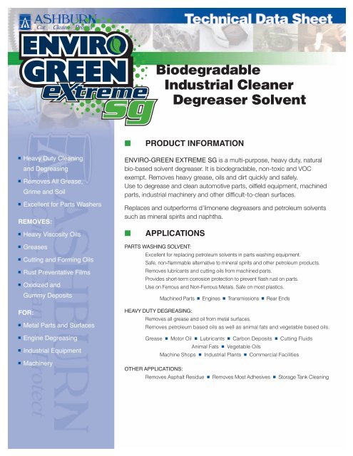 Technical Data Sheet - Ashburn Chemical Technologies