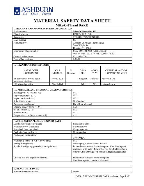 MSDS - Ashburn Chemical Technologies