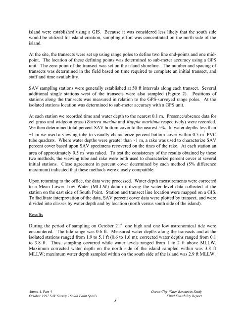 Ocean City Final Feasibility Report & EIS Part 3 - The Coastal Bays ...