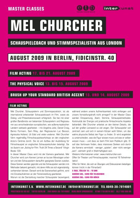 Mel ChurCher - zu Casting Network