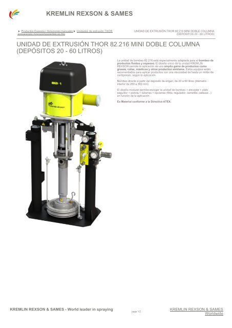 Ficha técnica del producto - Kremlin Rexson Sames