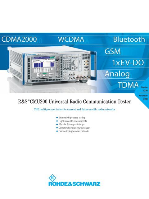 R&S CMU200 Universal Radio Communication ... - Rohde & Schwarz
