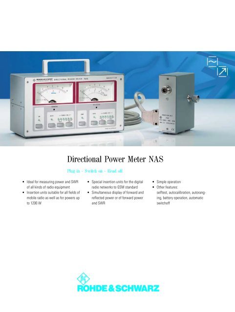 R&S Directional Power Meter NAS - Rohde & Schwarz