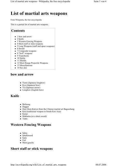 List of martial arts weapons - Ning Mui Kung Fu Organisation