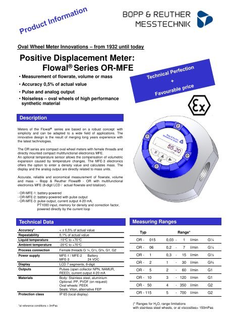 Bopp und Reuther oval wheel meters series OR - ODS ...