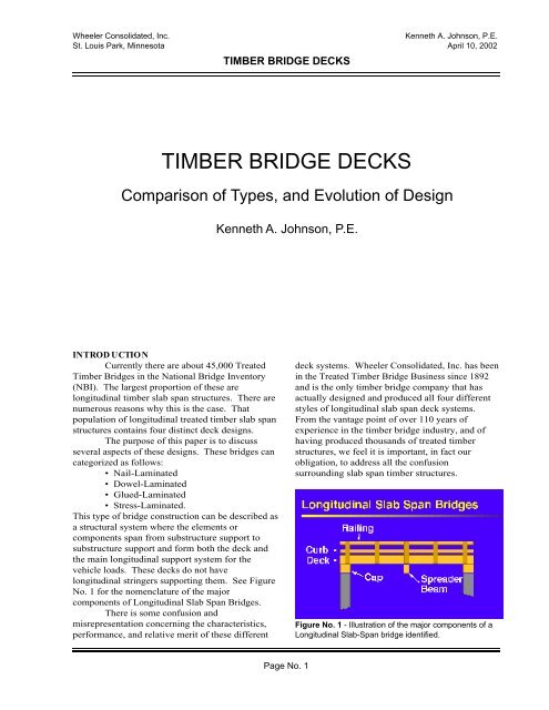 Timber Bridge Decks - Wheeler