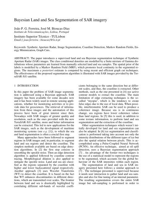Bayesian Land and Sea Segmentation of SAR Images - TerraSAR-X ...