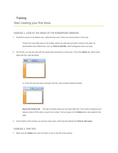 Create your first presentation