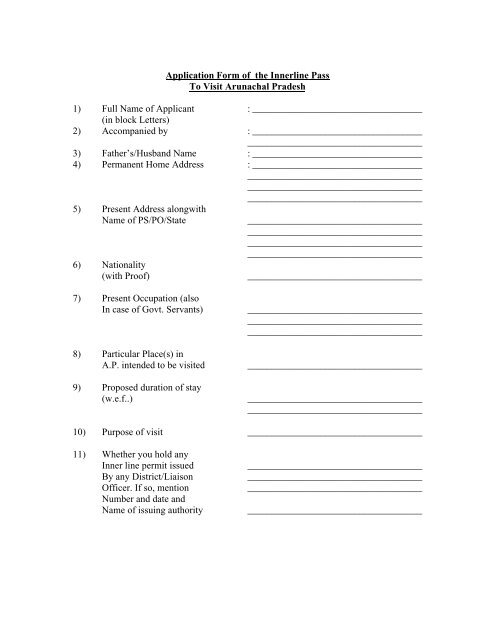 Inner line permit for employees of state government, central ...