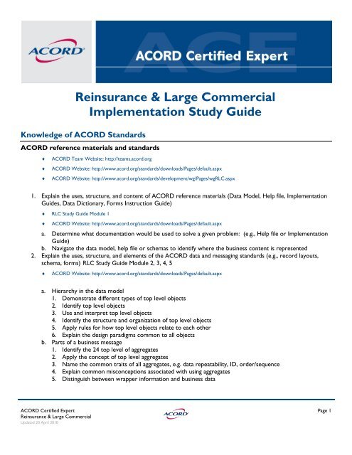 ACORD Certified Expert Study Guide
