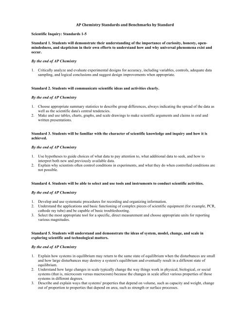 AP Chemistry Curriculum