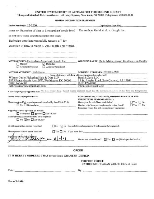 Motion for Extension of Time to File Reply Brief - The Public Index