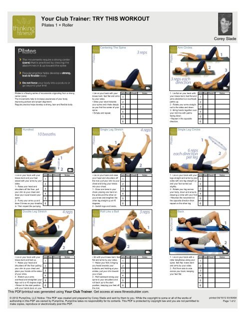 Pilates Mat Exercises Pdf