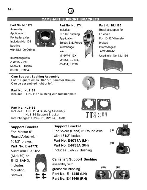 Cam Parts, Slack Adjusters, Springs, U-Bolts - New Life