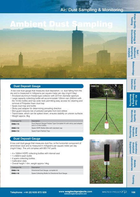 Ambient Dust Sampling - Wagtech Projects Ltd