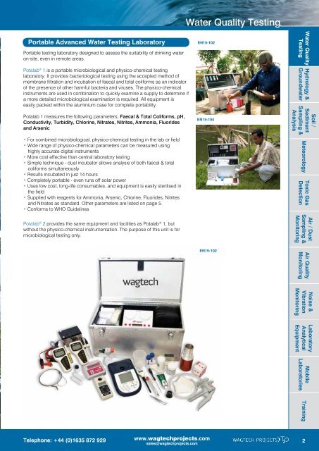 Water Quality Testing - Wagtech Projects Ltd