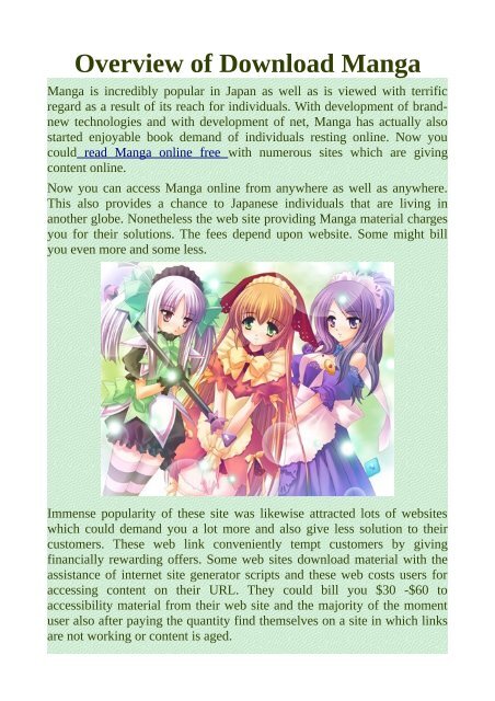 Overview of Download Manga