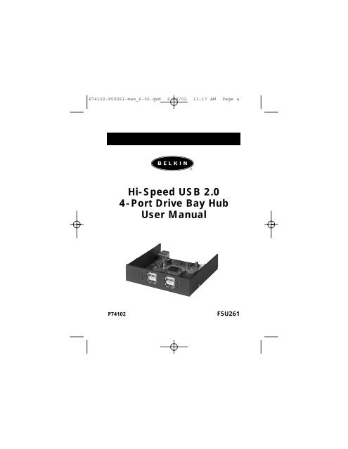Hi-Speed USB 2.0 4-Port Drive Bay Hub User Manual