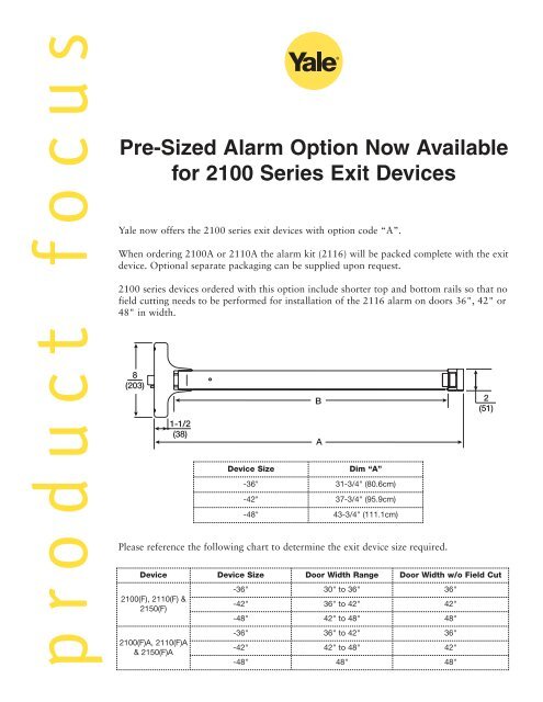 Yale 2100 Series Exit Devices - ReflectionsÂ® by Yale
