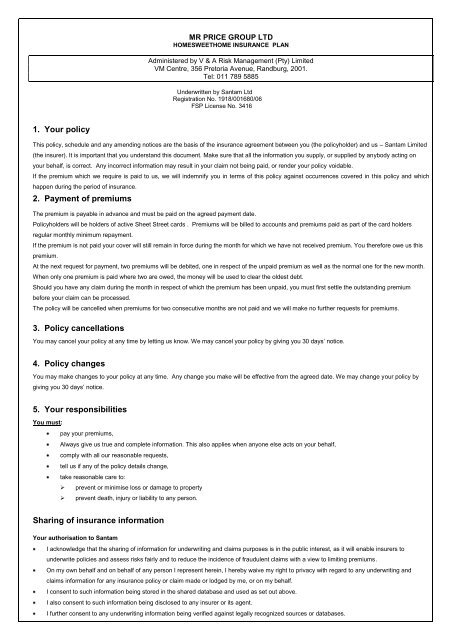 Mr Price Financial Services - Accounts - Sheet Street