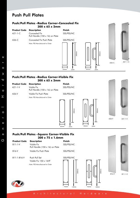 Push Pull Plates - Nova Hardware