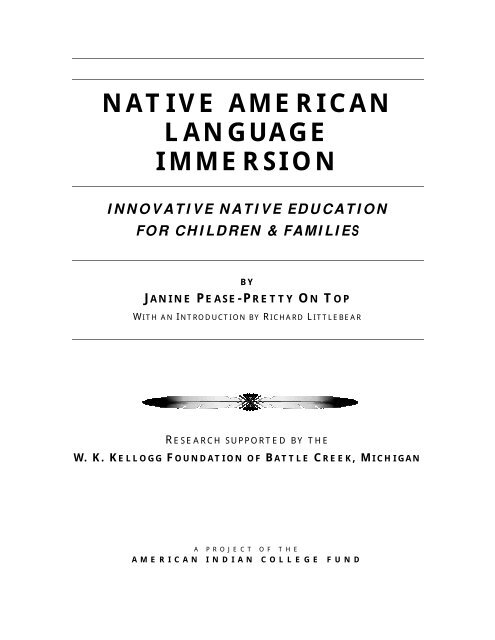 Native American Language Immersion - American Indian Higher ...