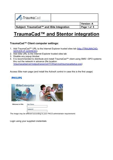 TraumaCad™ and Stentor integration - Voyant Health