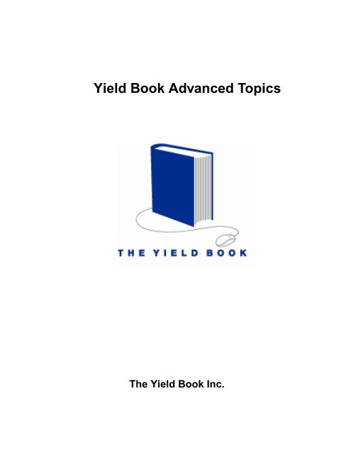 Yield Book Advanced Manual