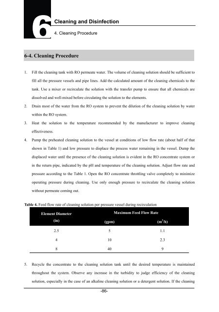 Cleaning and Disinfection 6-4. Cleaning Procedure - CSM