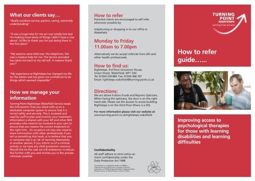 How to refer guide leaflet - for those with Learning ... - Turning Point