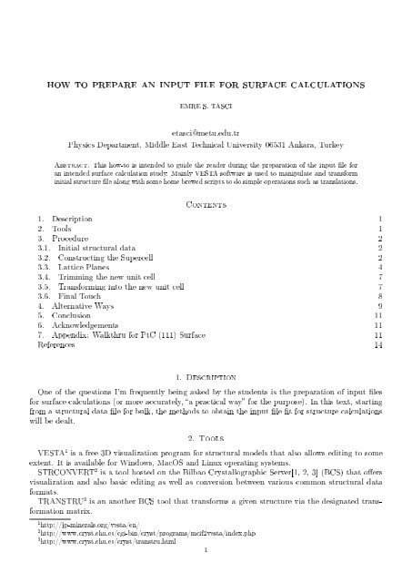 How to Prepare an Input File for Surface Calculations - Emre Sururi ...