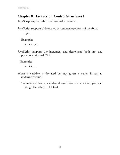 Chapter 8. [removed] Control Structures I - To DataJett.com