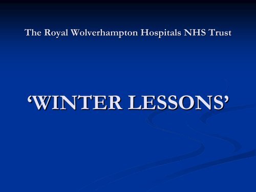 Winter Plan - The Royal Wolverhampton Hospitals NHS Trust